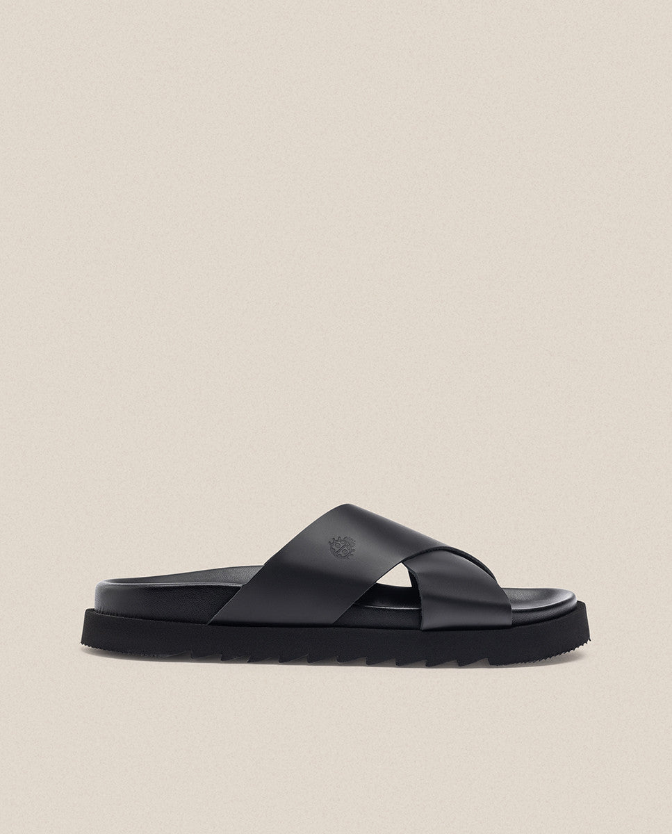 Flat sandal Man 003 BLACK - Yokono